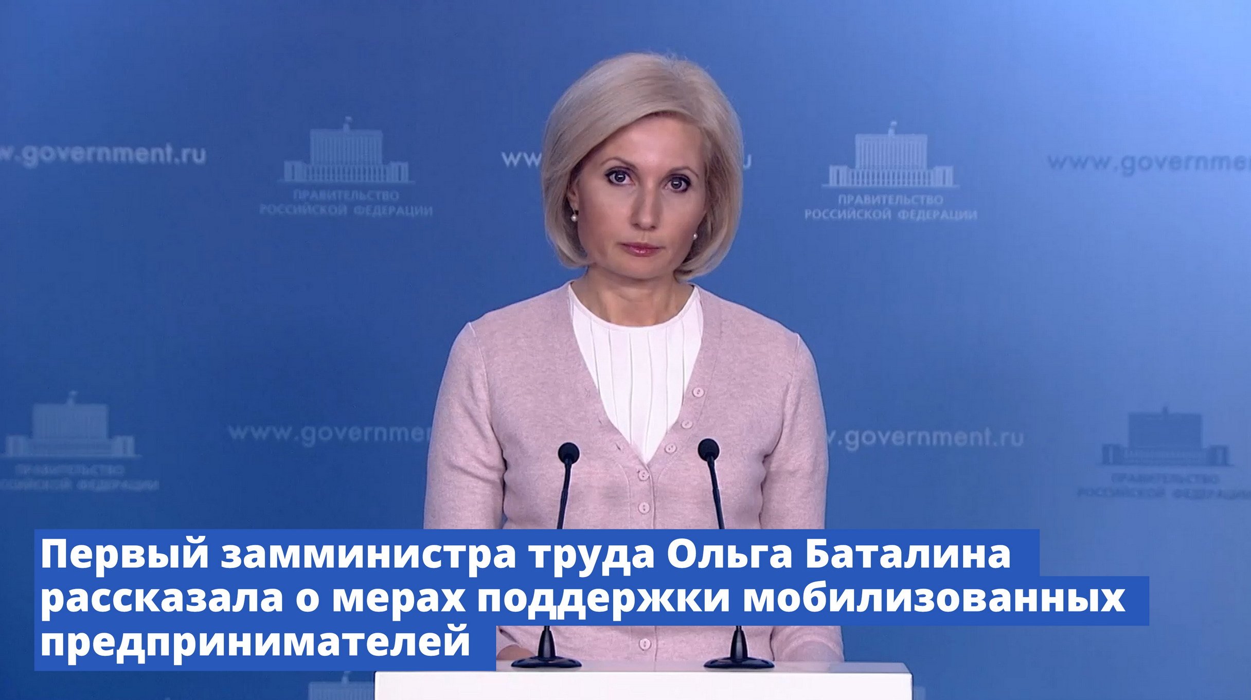 Брифинг первого заместителя Министра труда и социальной защиты Ольги Баталиной