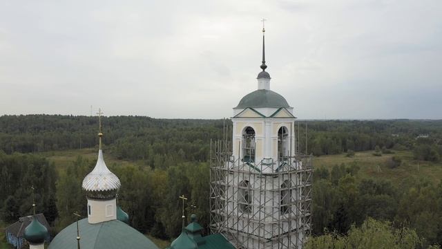 Никольский храм в селе Вашка с квадрокоптера