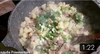 Картошка с грибами на ужин.