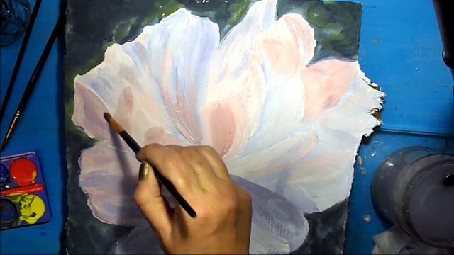 Пион/ Простая акриловая живопись