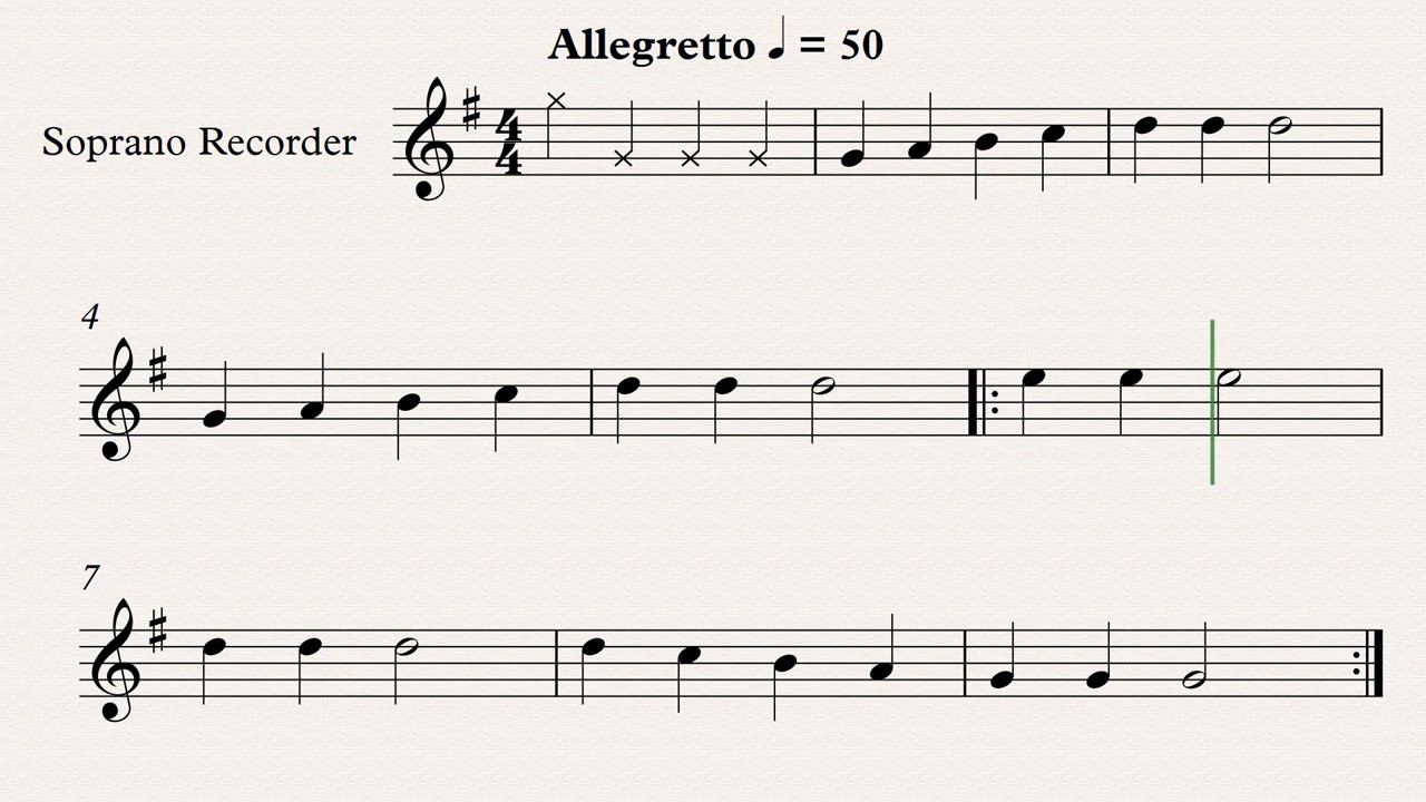 Паровоз - Г.Эрнескас. Видео-минусовка и ноты для блокфлейты темп 50