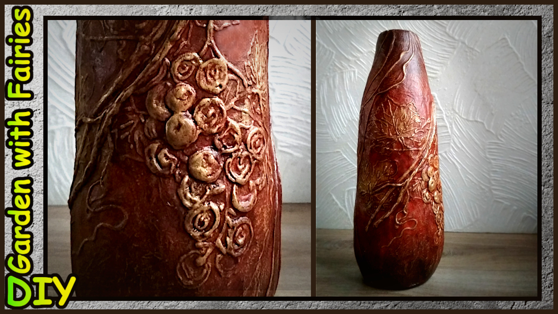 DIY Ваза с виноградом из пластиковой бутылки