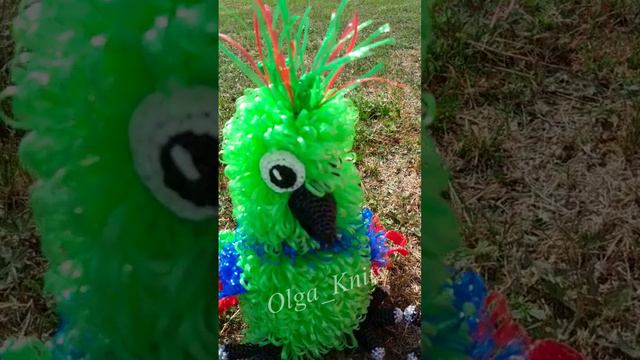 Мочалка-игрушка "Попугай"