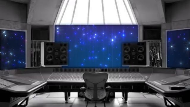 Кабинет И Звезды 2. Космический футаж Сияние звезд за окнами.