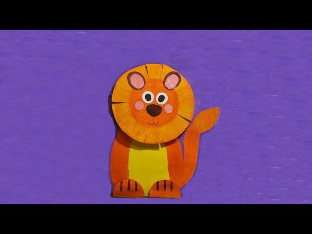 Аппликация львенок из цветной бумаги для детей