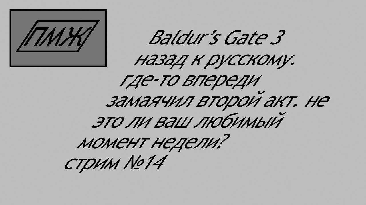 Baldur's Gate 3 / стрим №14
