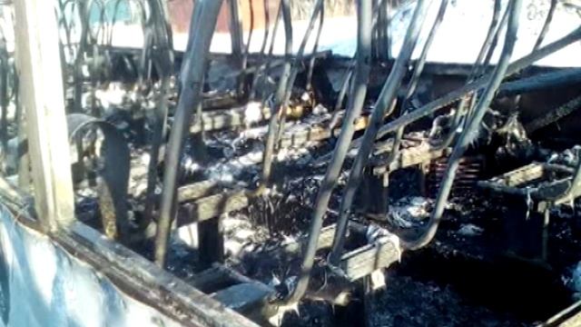 Сгорел рейсовый автобус.