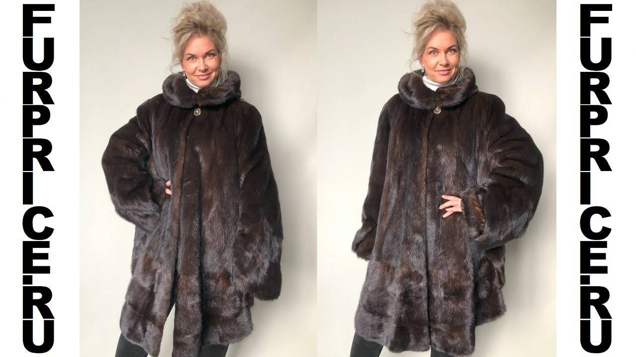 Шуба норка с капюшоном цв.махагон за 32500 ₽ в очень хорошем состоянии, дл.95 см р.56-58 арт. 11875