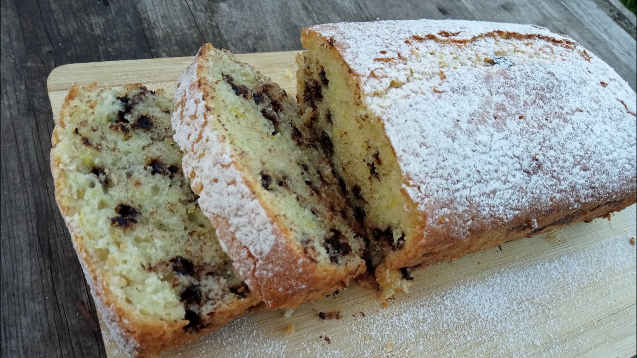Лимонный кекс с изюмом и шоколадом