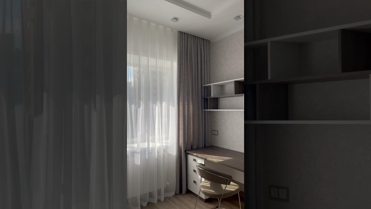 Тюль и портьеры под лён в кабинет #тюль #шторыназаказсамара