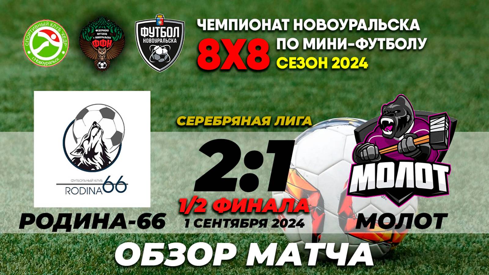 01.09.2024 | РОДИНА-66 - МОЛОТ (ОБЗОР МАТЧА)