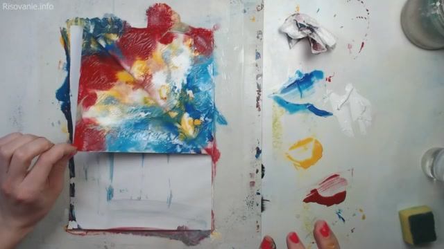 5. Как сделать фон для при помощи техники монотипии