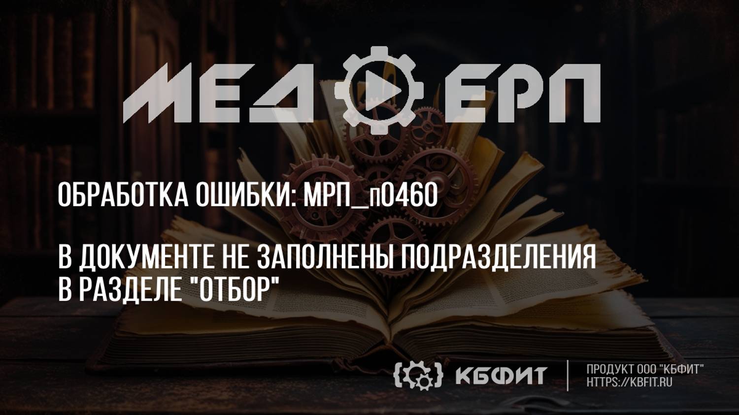 КБФИТ: МЕДЕРП. Реестр ошибок: Как заполнить раздел „Отбор“ и избежать неприятностей?