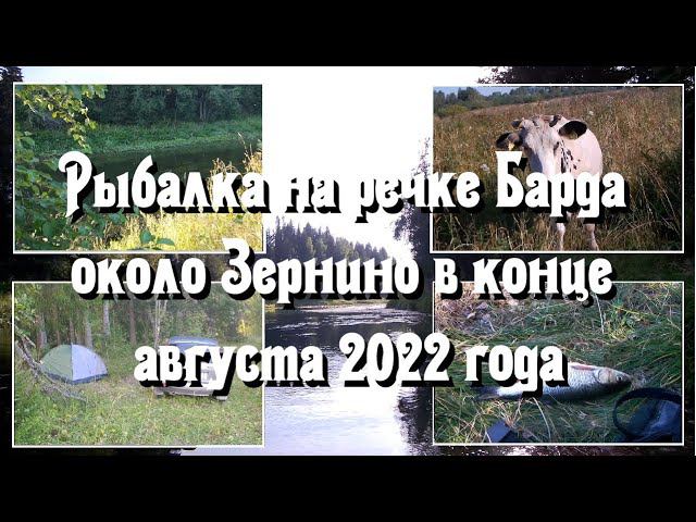 Рыбалка на речке Барда около Зернино в конце августа 2022 года