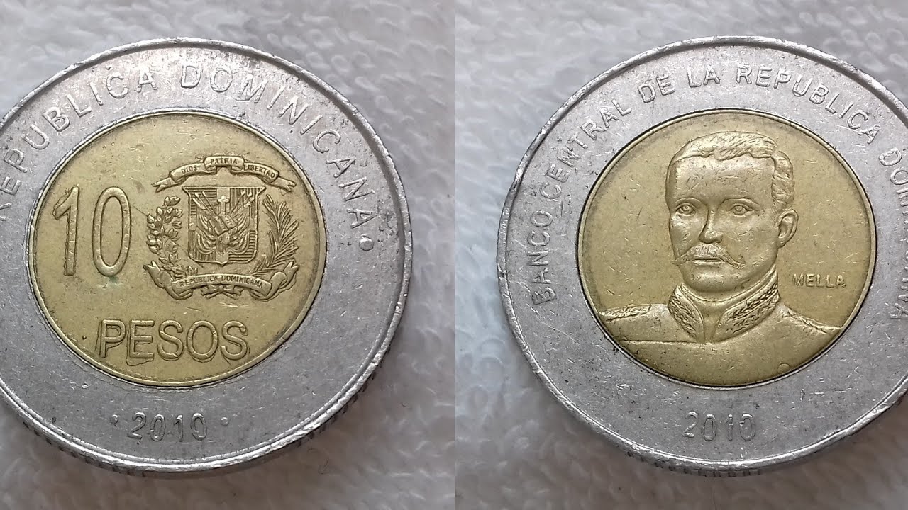 Монеты мира. Монеты Доминиканы. 10 ПЕСО ДОМИНИКАНСКОЙ РЕСПУБЛИКИ.Нумизматика.Нумизмат.Startup №- 56