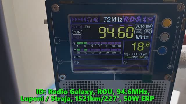 12.07.2023 09:03UTC, [Es, qrp], Radio Galaxy, Румыния, 94.6МГц, 1521км, 50Вт