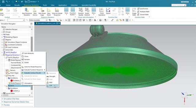 Случайный анализ конструкций. Модуль Response Dynamics.