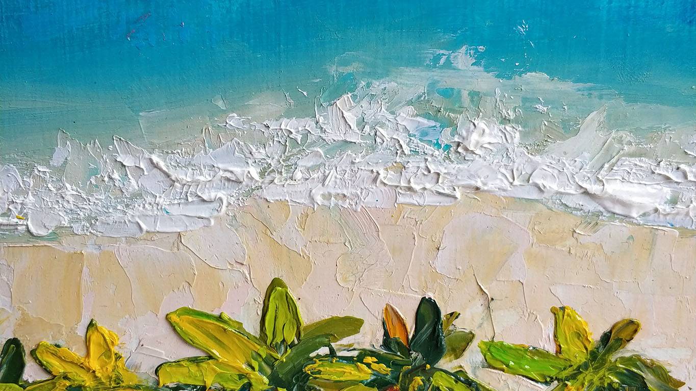 Картина маслом Море и пальмы. Живопись маслом