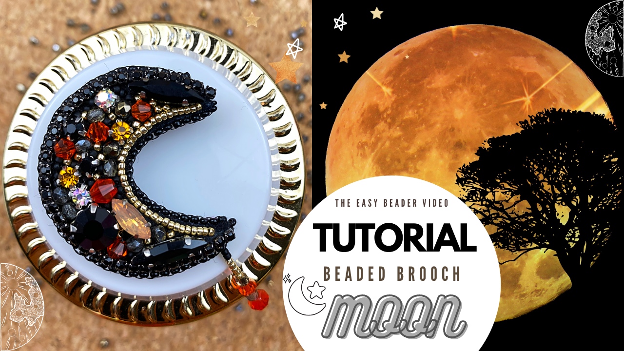 МЕСЯЦ / ЛУНА * брошь из бисера | процесс создания * DIY