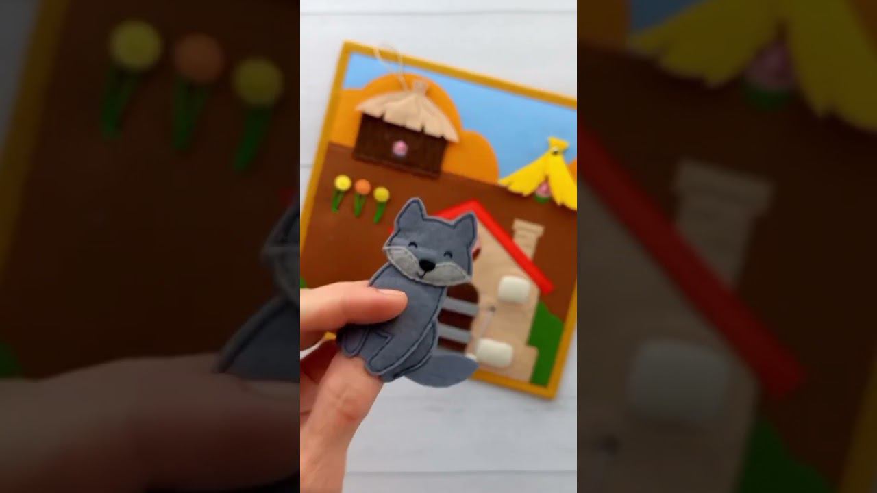 Игрушка - планшет  «3 поросенка". Заказать планшет или купить мастер-класс можно на feltcuts.ru