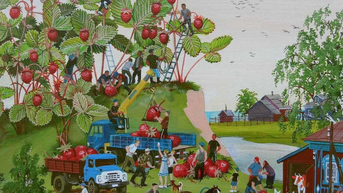 "Сказки из жизни". Картины современного наивного художника Дины Ельцевой.