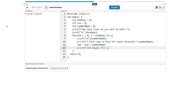 Use scanf inside a loop to read multiple user inputs