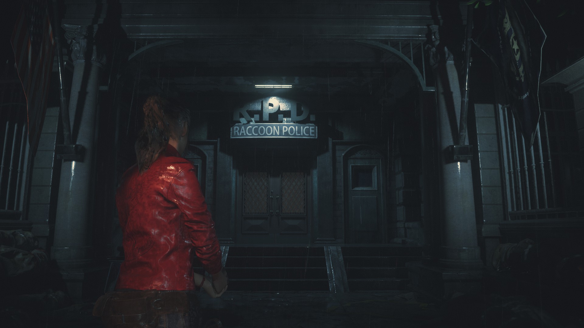 Resident Evil 2 Remake Claire Redfield Scenery A part1. Начало. Полицейский участок. Раненый Марвин.