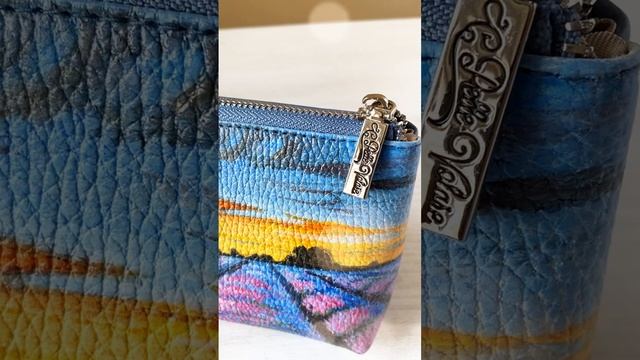 Кожаная косметичка с росписью "Лаванда"