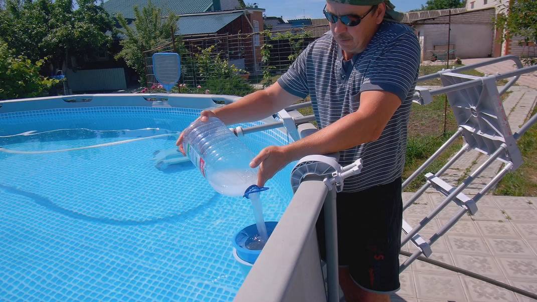 КАРКАСНЫЙ БАССЕЙН Как уменьшить уровень Ph всего за 49 рублей Эксперимент убираем жёский налёт из ба