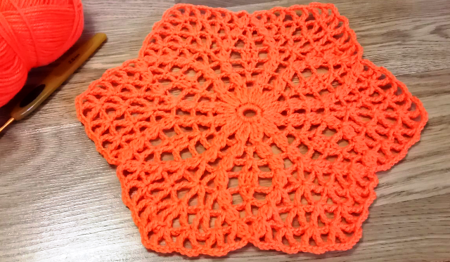 Шестиугольная САЛФЕТКА с цветком ? Мастер-класс со схемой