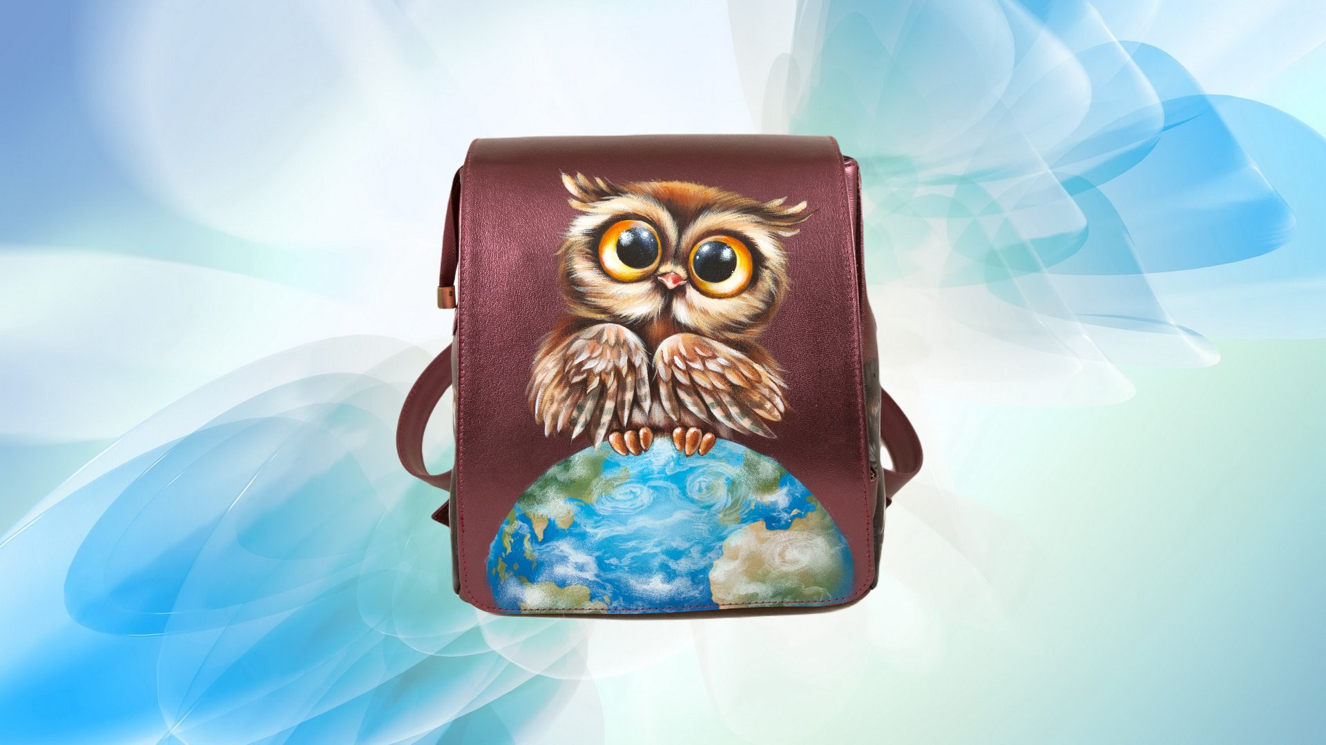 Женский рюкзак "Сова на глобусе" Pelle-Volar