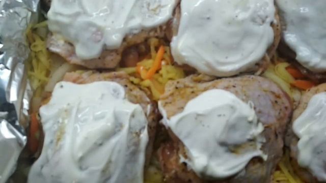 Курица на овощах