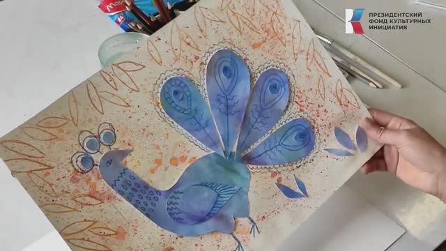Учимся рисовать: рисование вместе с детьми.
Мастер-класс «Павлин. Смешанная техника» #ОмскСтрим