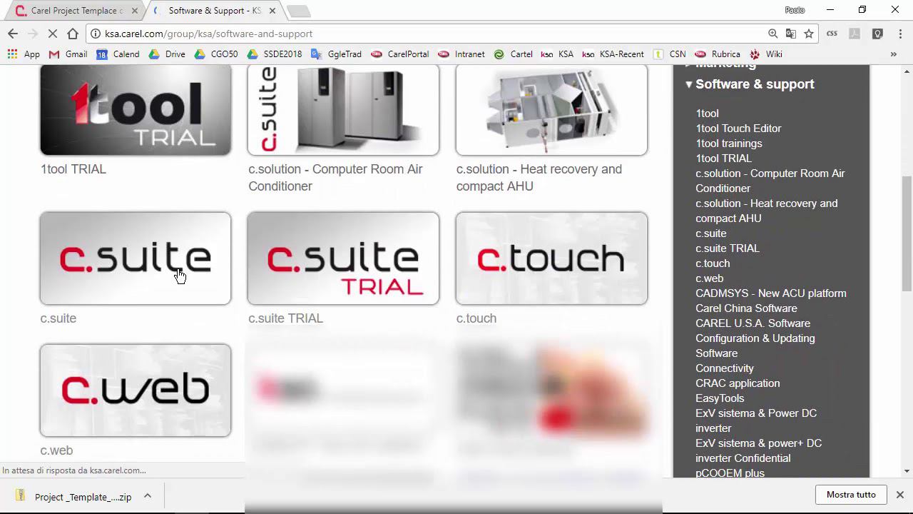 Carel. C.WEB. 18-Real examples: Project template c.web and CRAC.