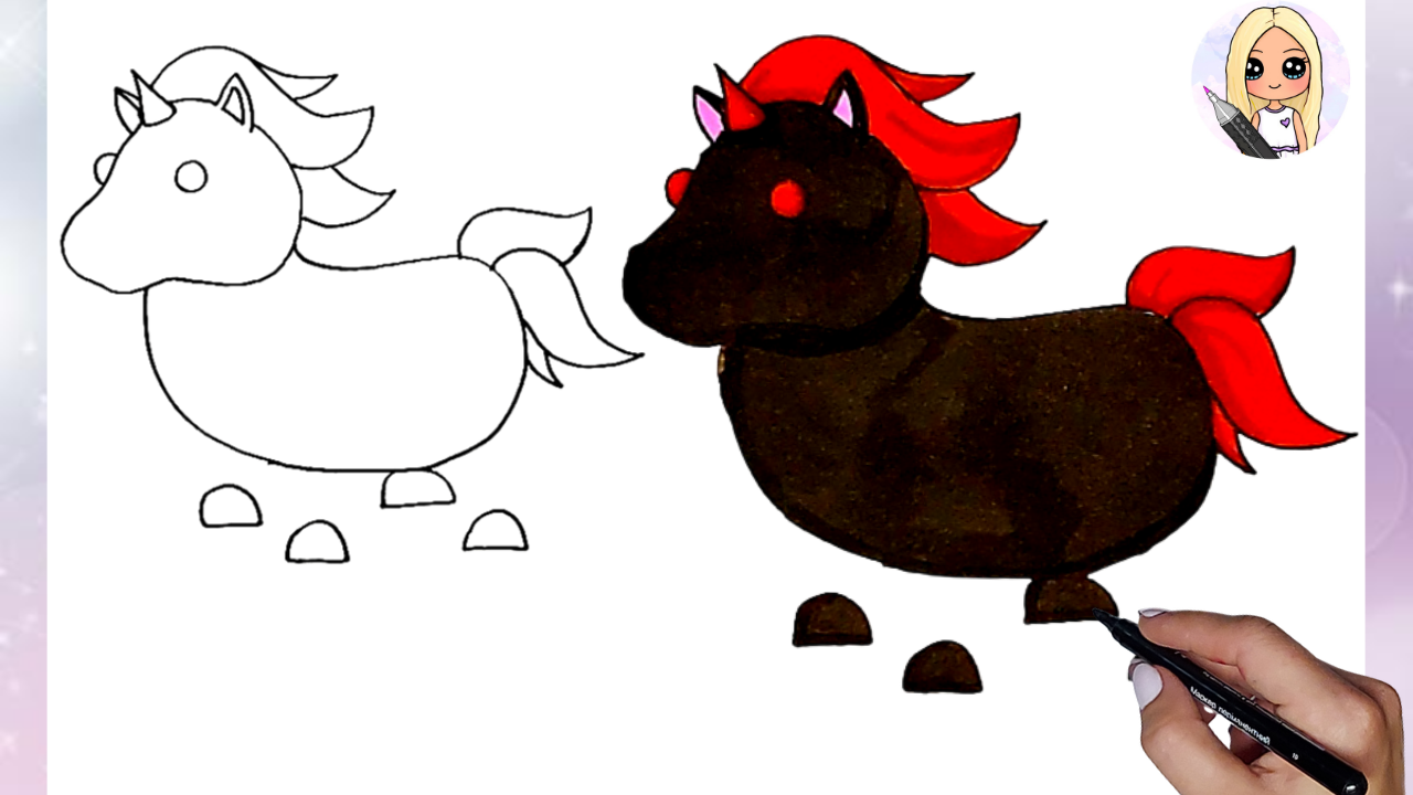 Как нарисовать Единорога Roblox Adopt me Pet