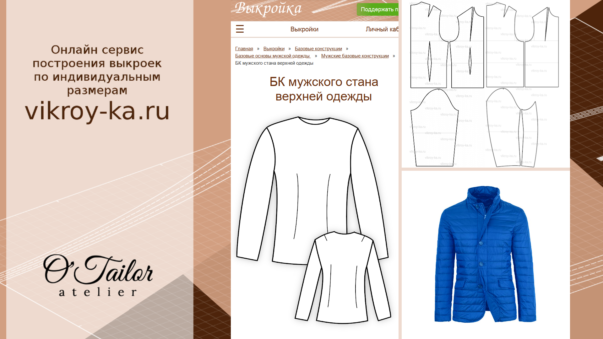 Обзор базовой конструкции мужского стана верхней одежды