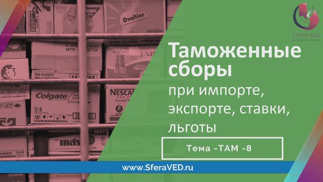 Таможенные сборы в России в 2022 - 2024 гг (TAM-8.6)