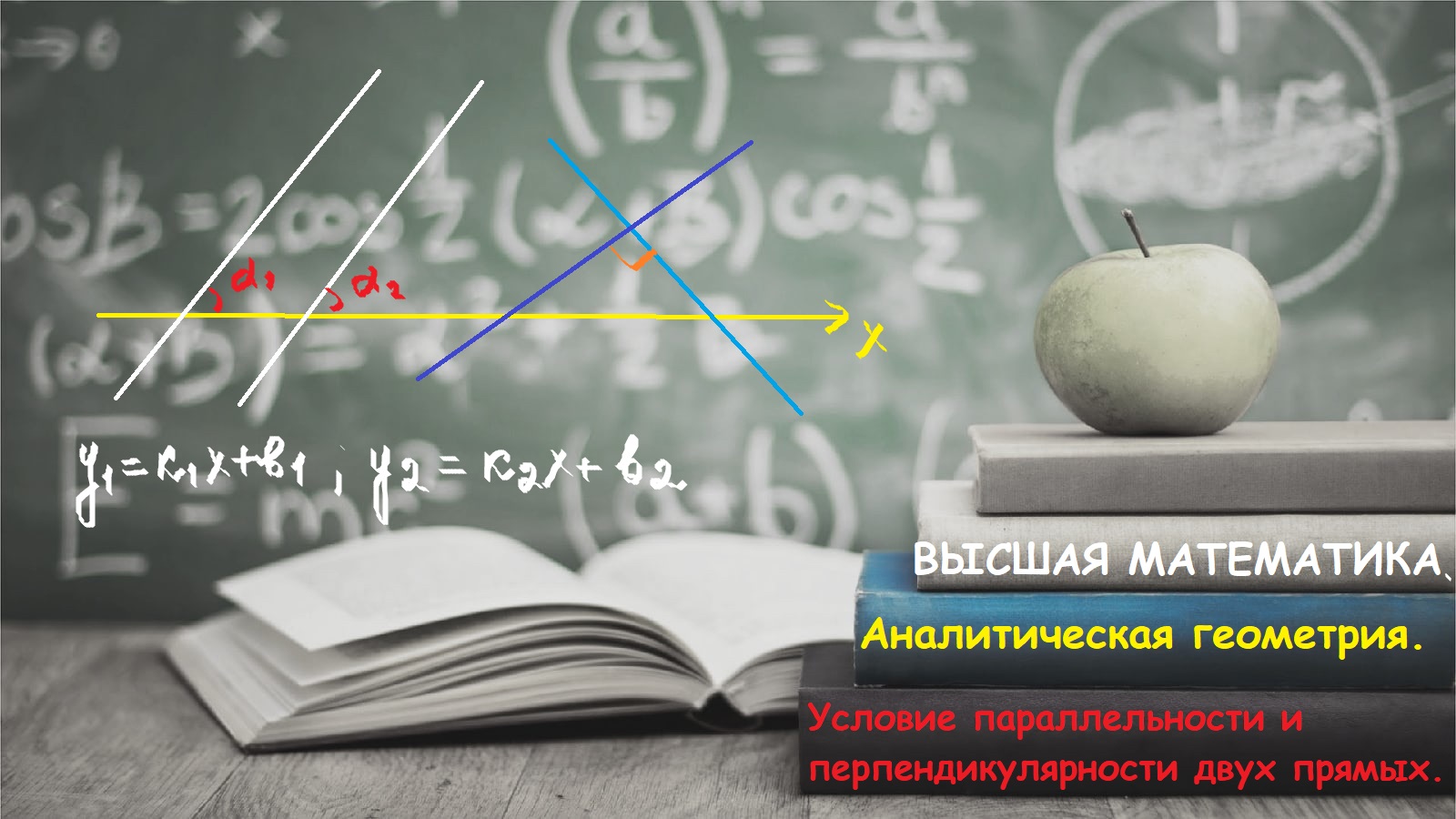 ВЫСШАЯ МАТЕМАТИКА.10.5. Условие параллельности и перпендикулярности двух прямых на плоскости.