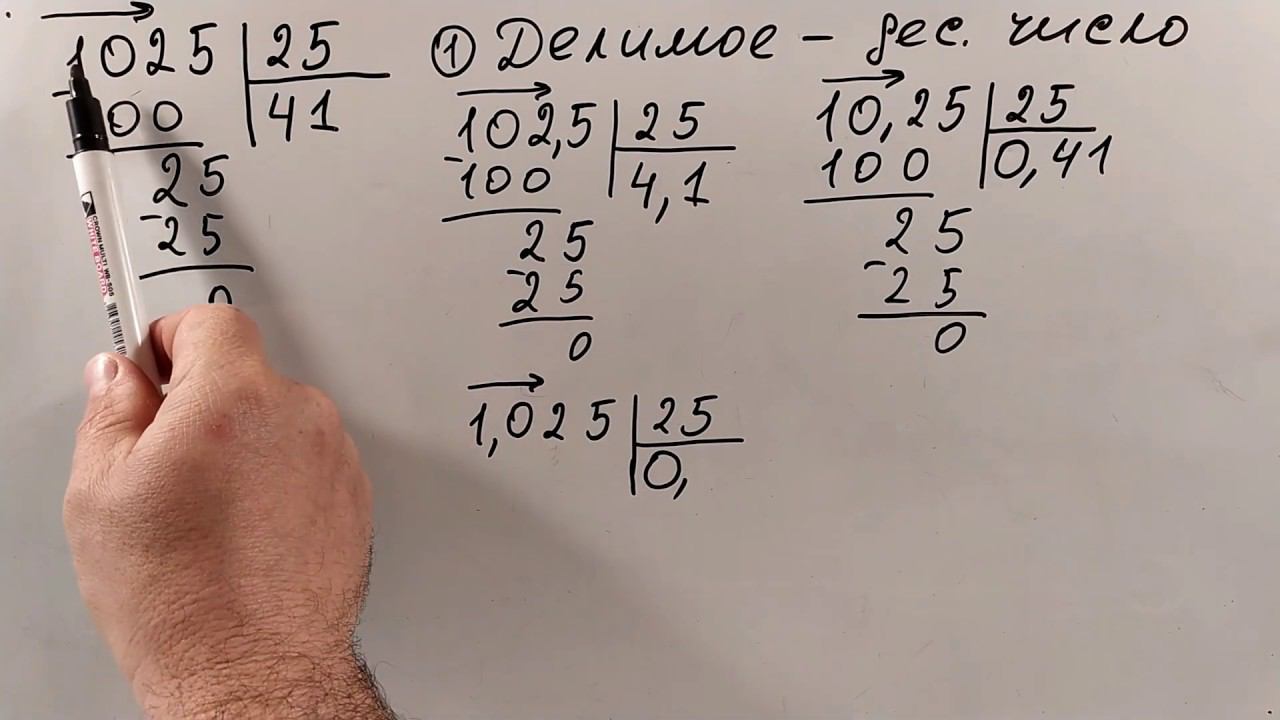 Деление десятичных дробей, деление на десятичную дробь (5 класс)