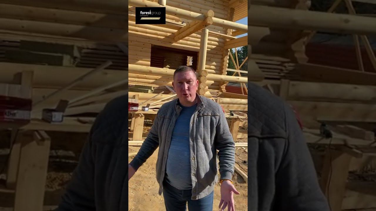 Дом из оцилиндрованного бревна 220 мм. Первый этап. Обзор.