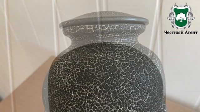 Керамическая урна для праха "Black Mudcrack"