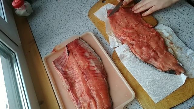 Любимый рецепт соленой горбуши.