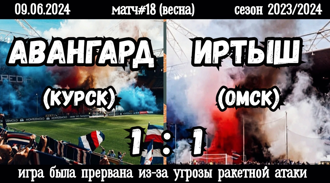 Авангард (Курск)-Иртыш (Омск) 1:1 (09.06.2024). Матч#18, сезон 2023/2024, весенняя Клаусура.