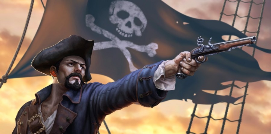 Пиратская песня - ПО БУШУЮЩИМ МОРЯМ.