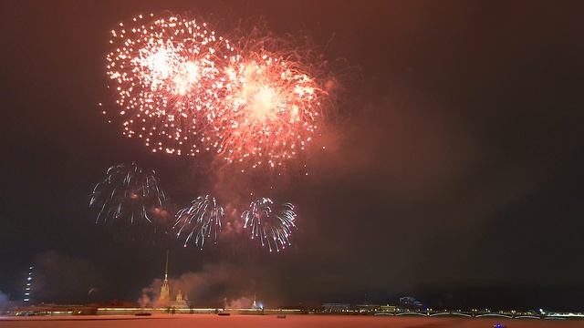 Санкт-Петербург Праздничный салют по случаю Дня защитника Отечества 2022