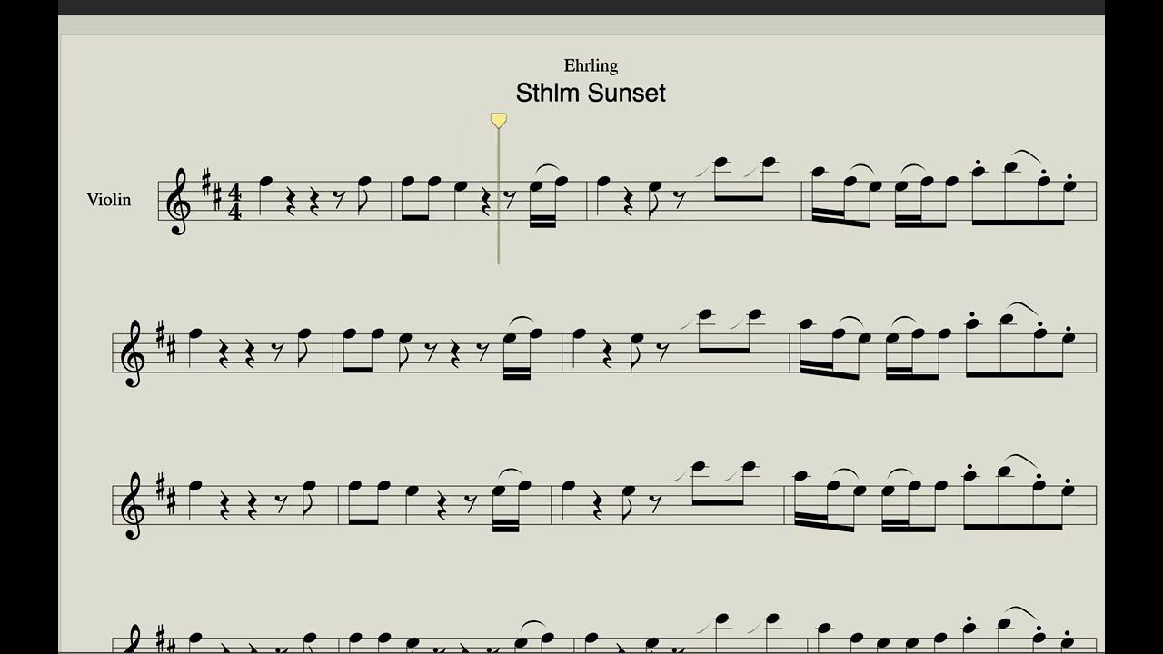 Ehrling -  Sthlm Sunset (Sheet Music for Violin, Guitar, Keyboard)