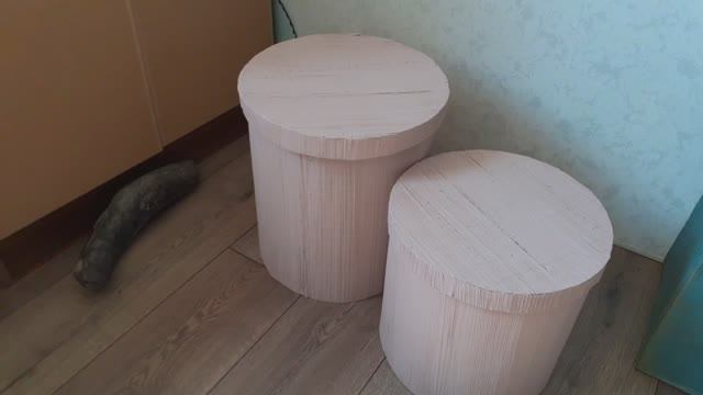 Большие интерьерные коробки. Декор соломкой. #ЛаленкаЯхонтовыеРучки