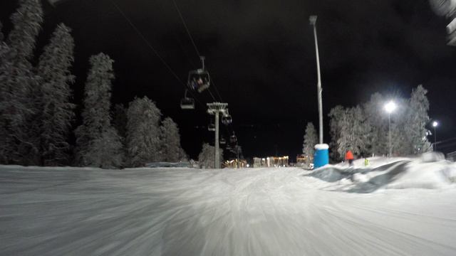 2019-03-17 Роза Хутор. Вечернее катание. Шале