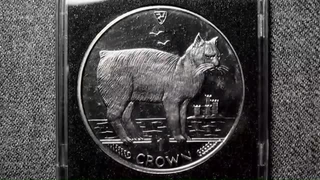 1 крона Острова Мэн 1988 года. Кошка МЭНКС.