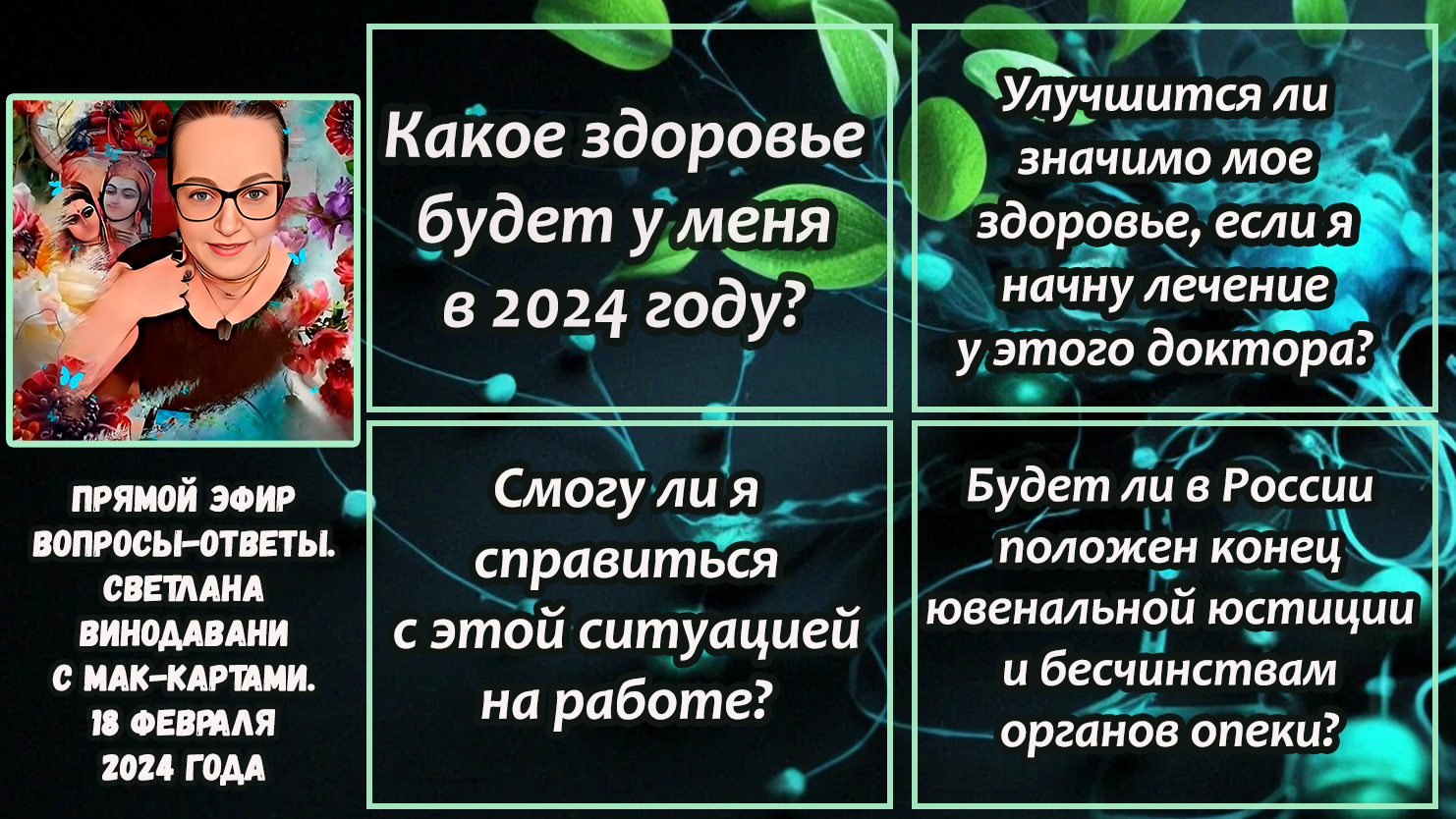 Прямой эфир вопросы-ответы. Светлана Винодавани с МАК-картами. 18 февраля 2024 года